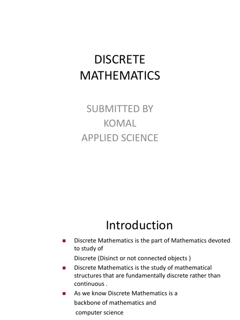 Discrete Mathematics and Algebraic Structures | PDF | Group ...