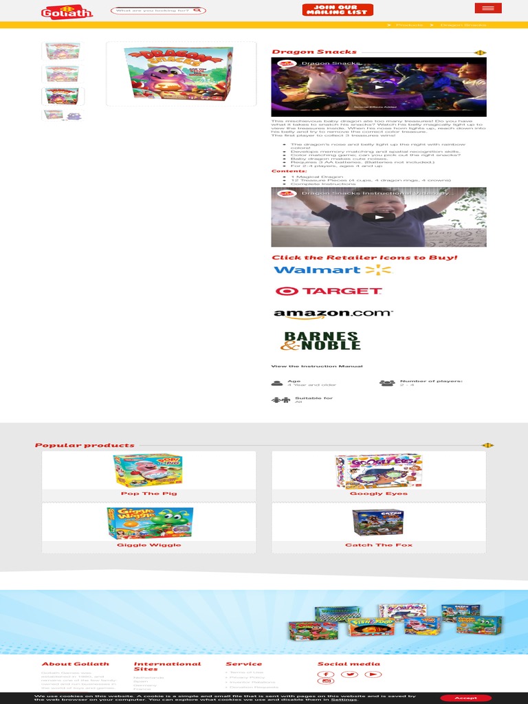 Dragon Snacks - Goliath Games Goliath Games | PDF | Http Cookie | Software