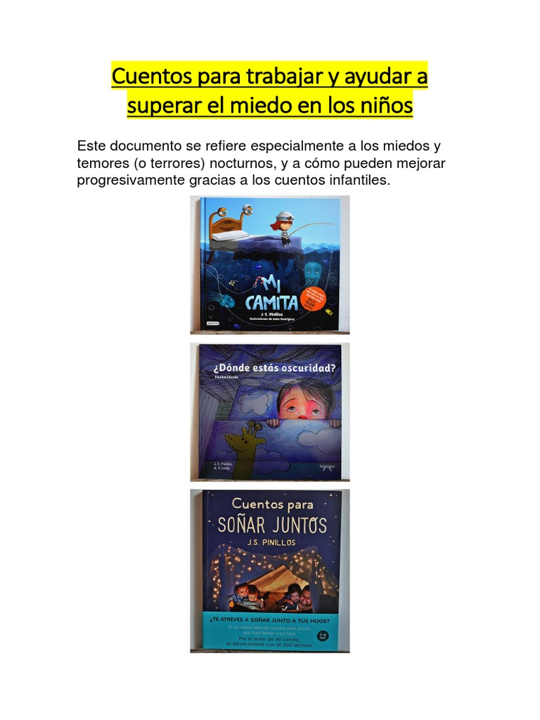 Cuentos para superar el miedo infantil | PDF