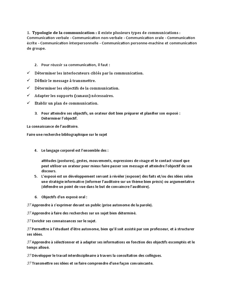 Types et stratégies de communication orale | PDF | la communication ...