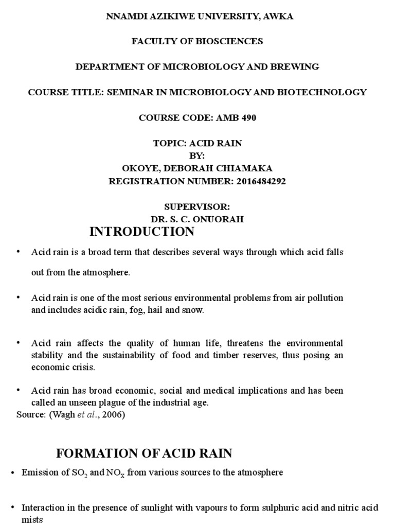 Acid Rain Presentation | PDF | Air Pollution | Natural Environment