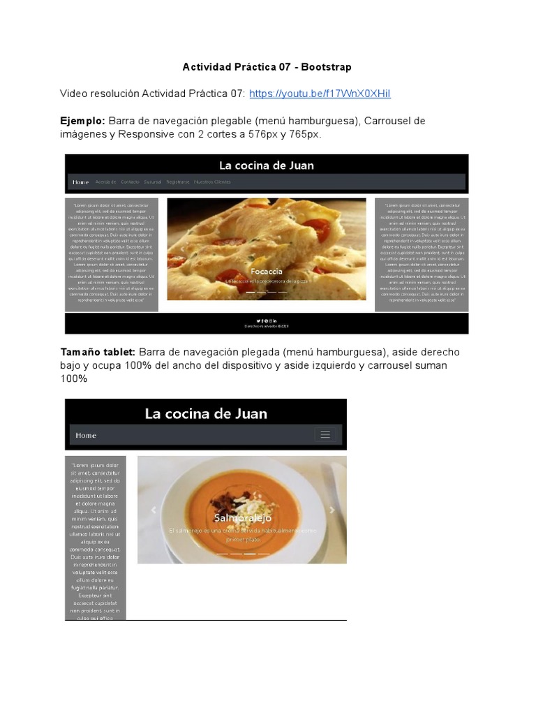 Actividad Práctica 07 - Bootstrap | PDF