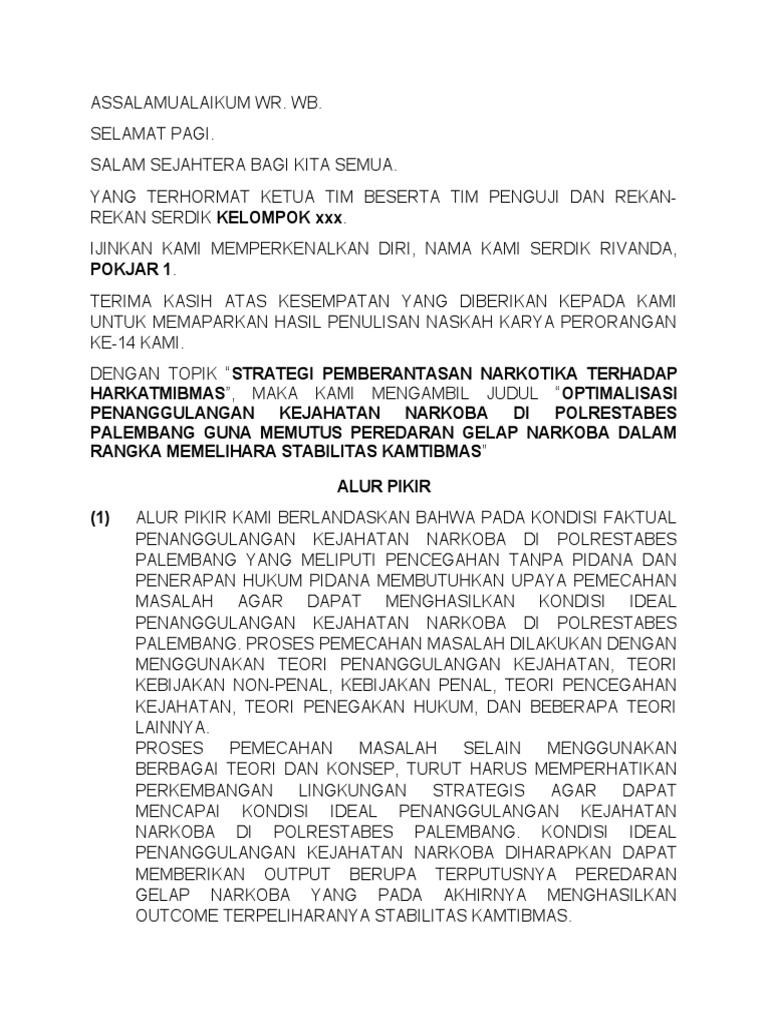 Narasi Paparan NKP 14 | PDF