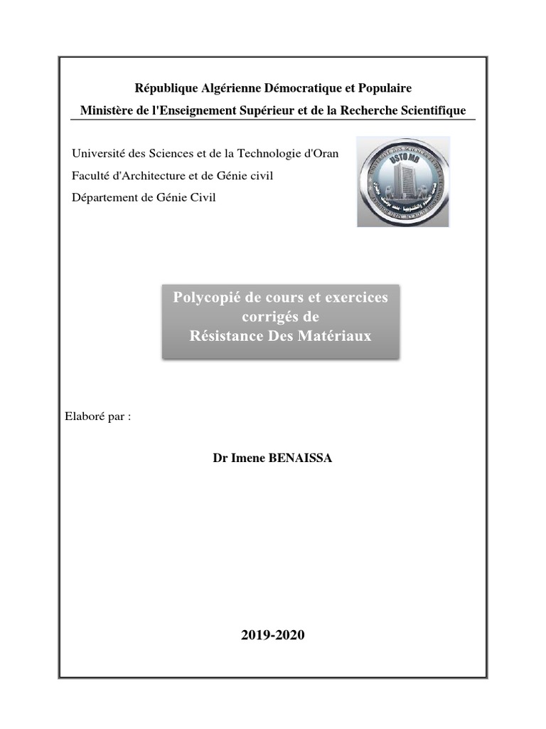 RDM I II | PDF | Résistance des matériaux | Treillis (assemblage)