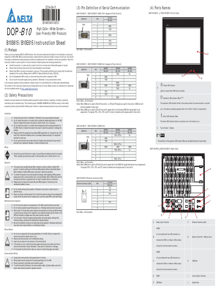 Delta DOP-B10 Instruction | PDF | Liquid Crystal Display | Backlight
