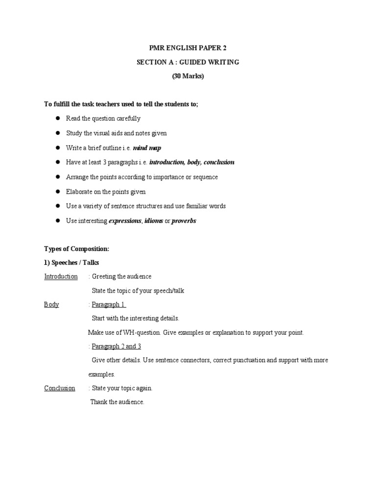 PMR English Paper 2 | PDF | Argument | Question