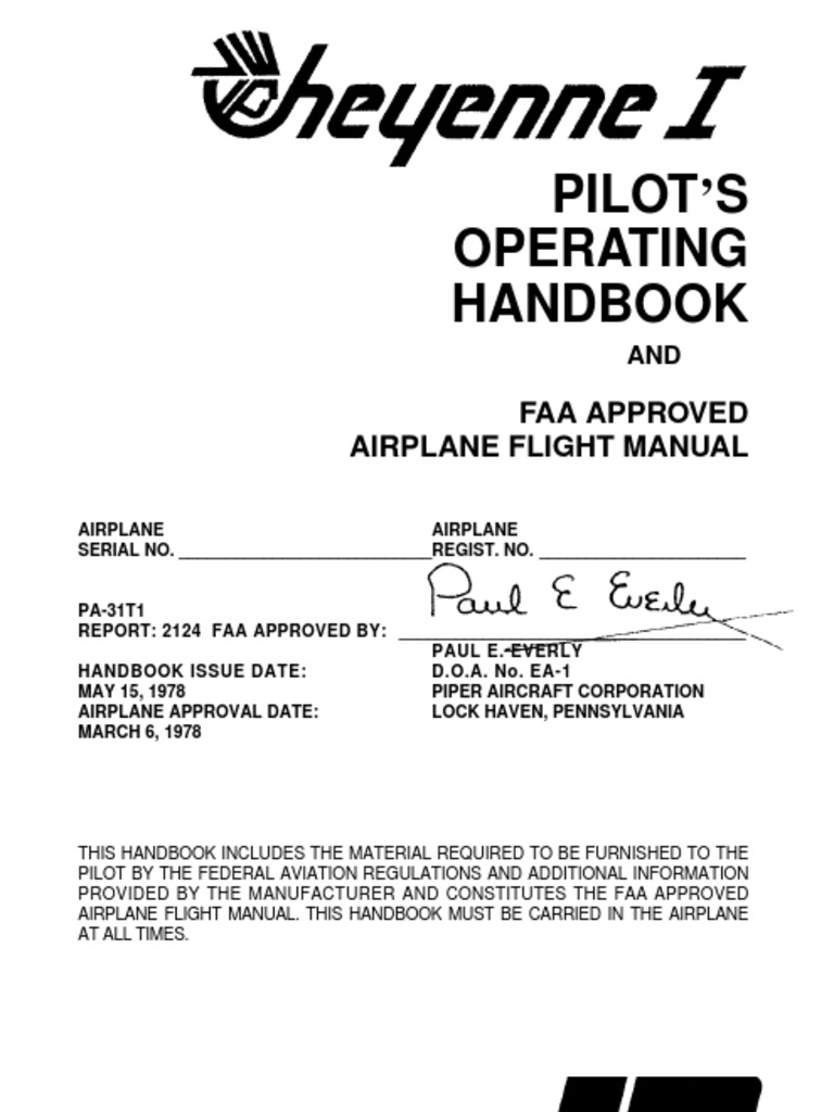 POH Cheyenne I | PDF | Airplane | Federal Aviation Administration