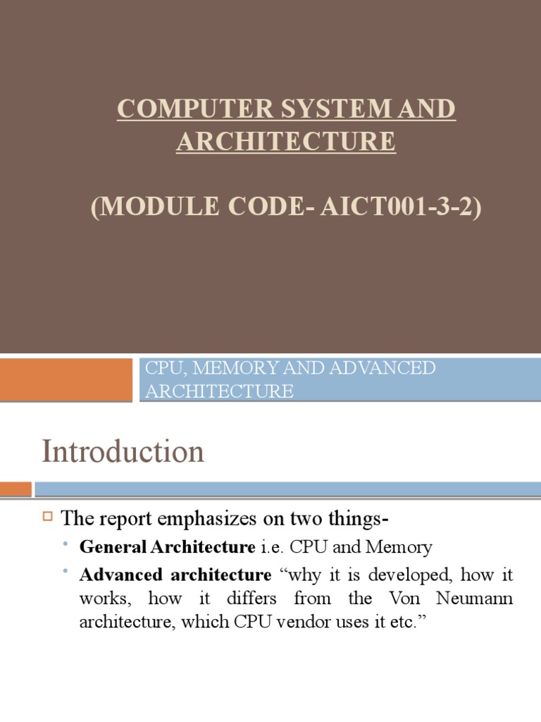 Computer System and Architecture | PDF | Operating System Technology ...
