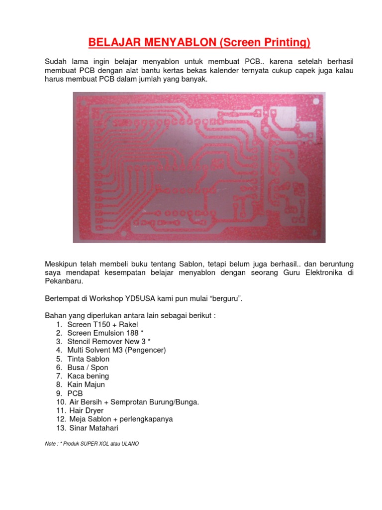 Panduan Praktis Belajar Sablon PCB | PDF