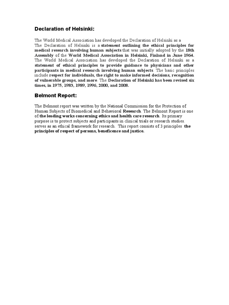 Ethical Guidelines for Medical Research | PDF