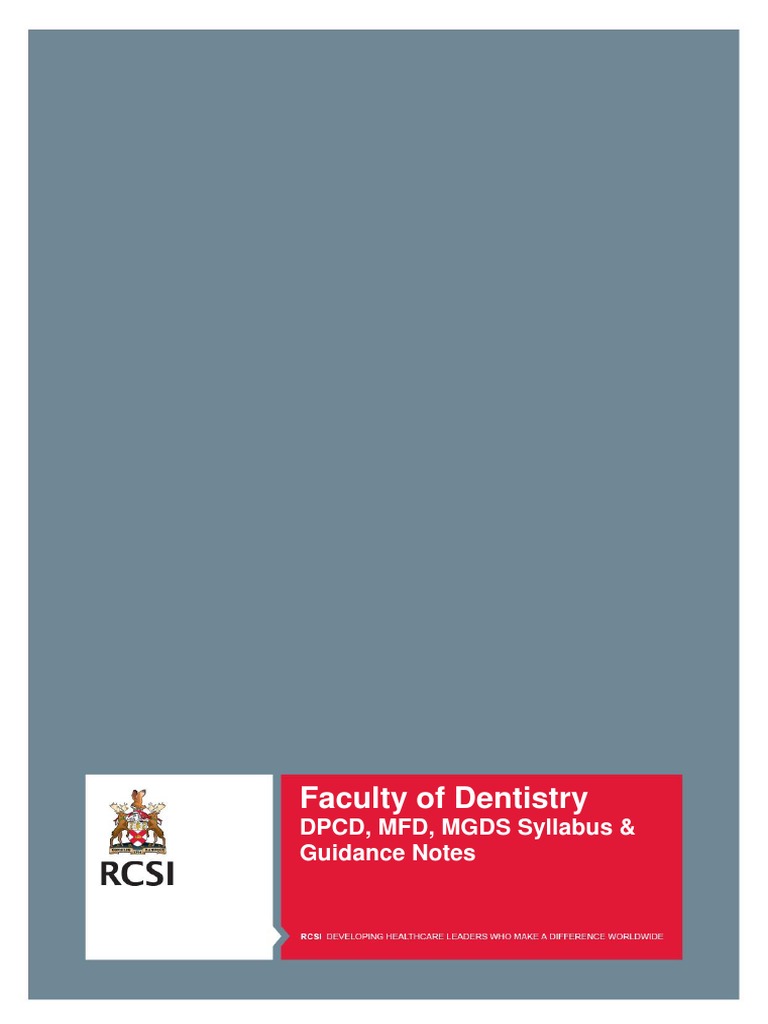 Diploma in Primary Care Dentistry Syllabus | PDF | Dentistry ...