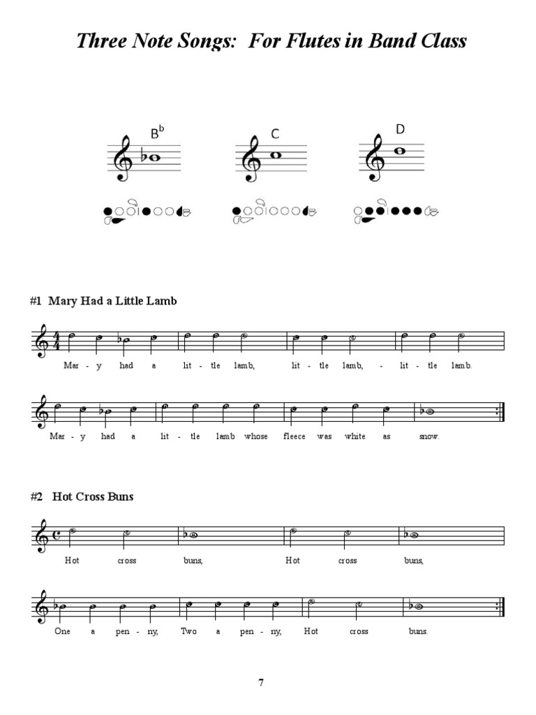 3 Note Songs - Ensemble Flute | PDF