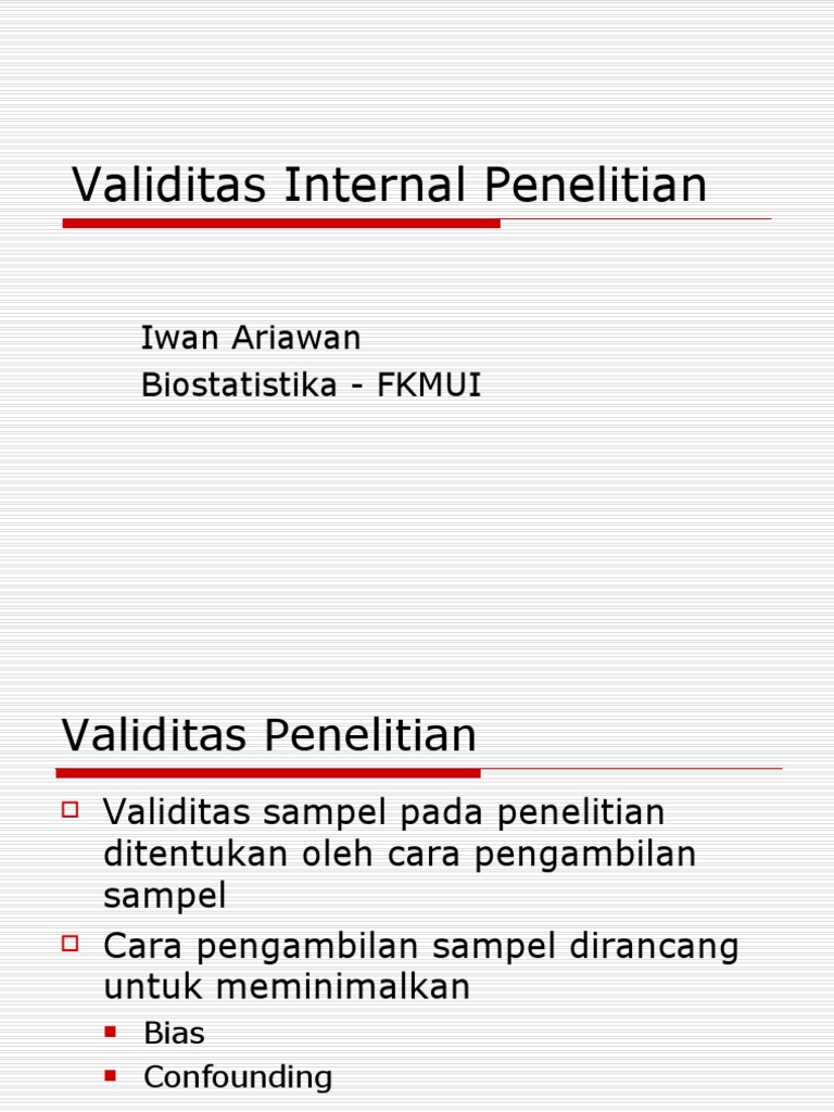 Validitas Internal Penelitian | PDF | Kesehatan Holistik