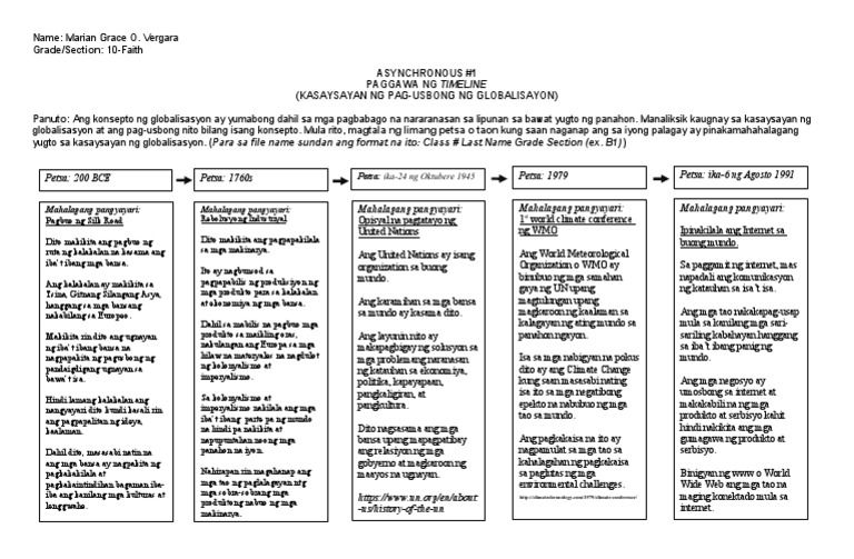 (Async1) Paggawa NG Timeline | PDF