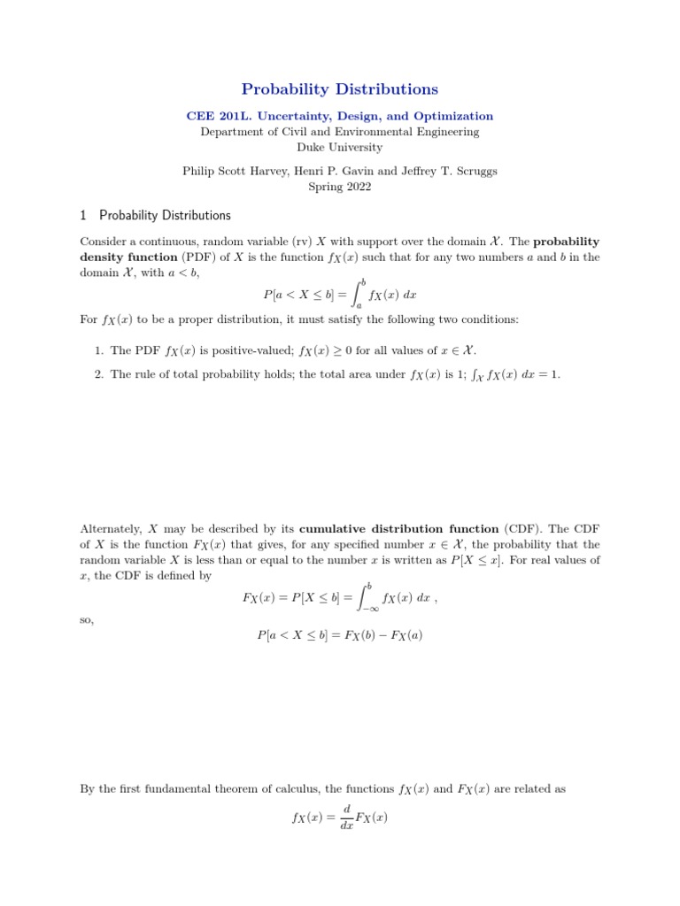 Probability Distributions | Download Free PDF | Normal Distribution ...