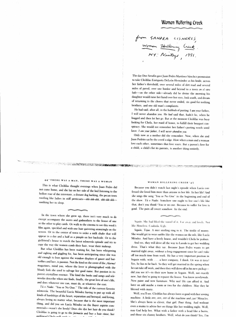 Woman Hollering Creek - Sandra Lisners | PDF