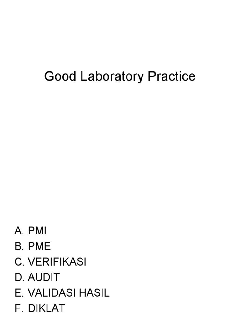 Good Laboratory Practice | PDF