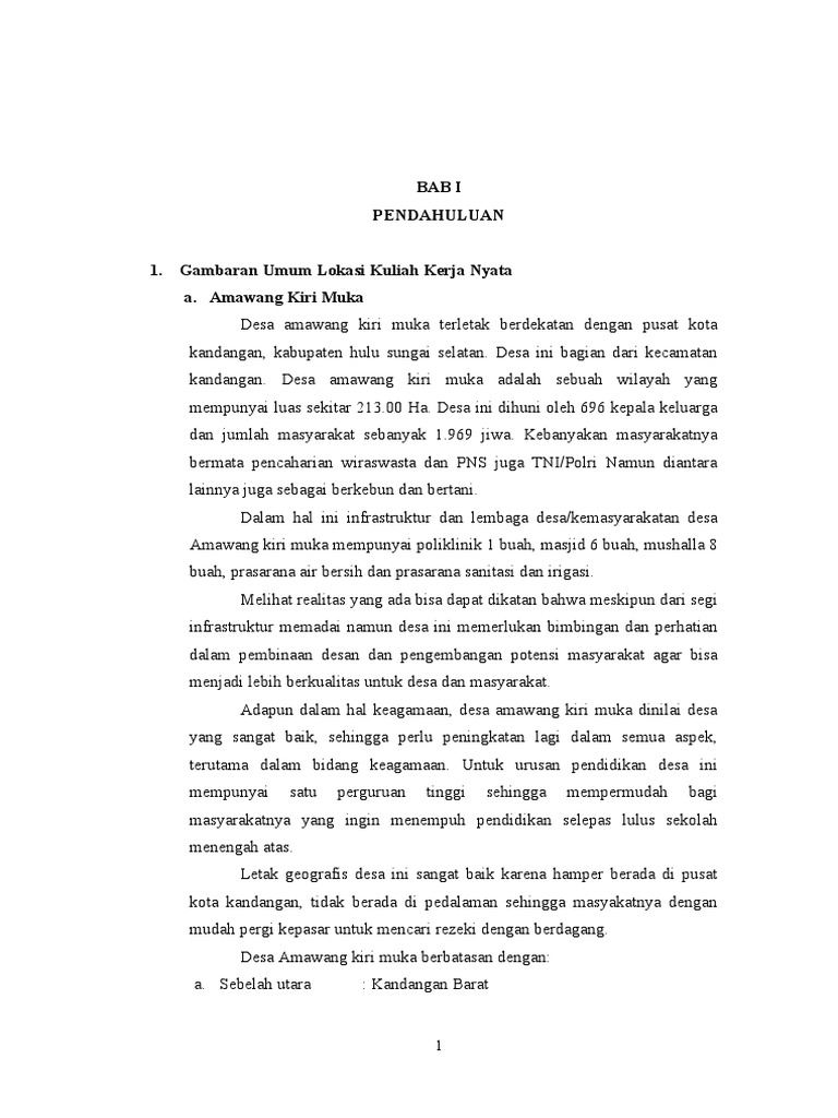 KKN Laporan TTG Kel | PDF