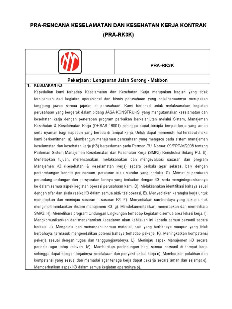 PRA RK3 Longsoran Jalan Sorong - Makbon | PDF