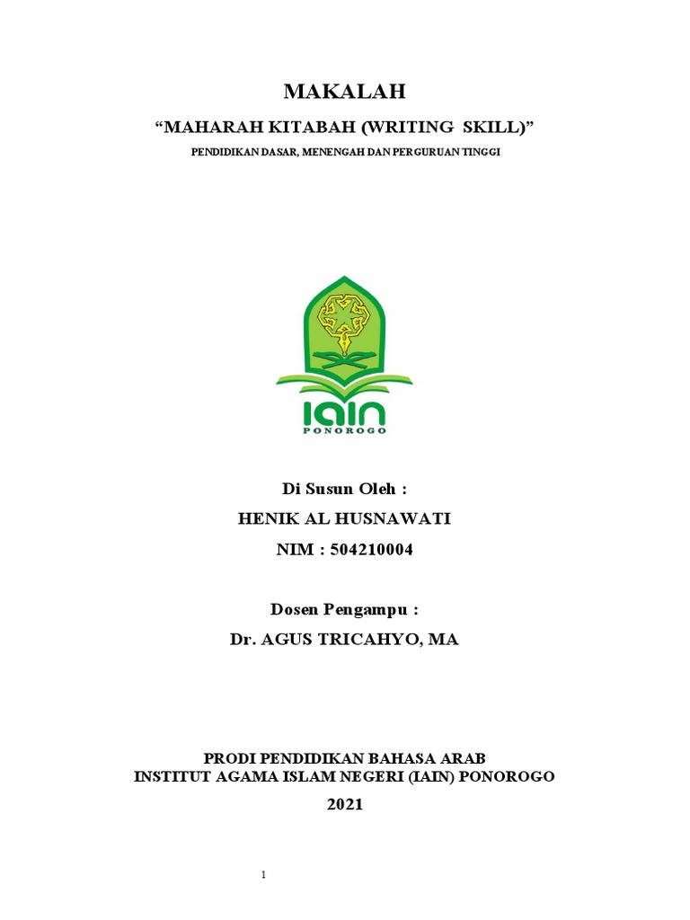 Makalah Maharah Kitabah | PDF