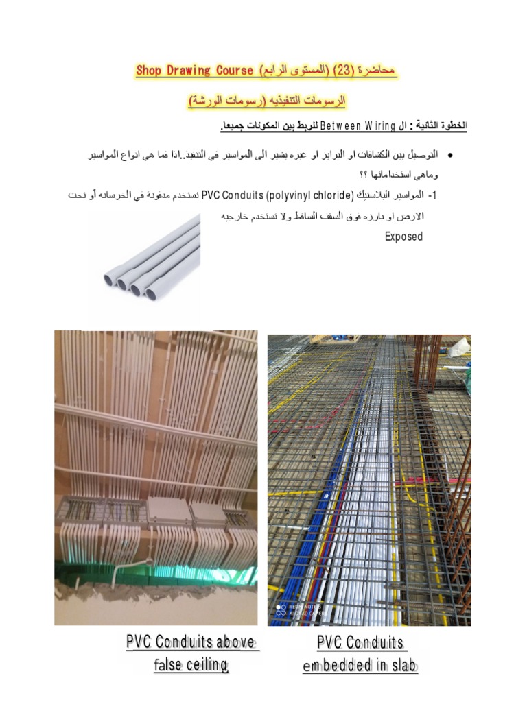 PVC Conduits Slab Embedded in PVC Conduits Above False Ceiling | PDF