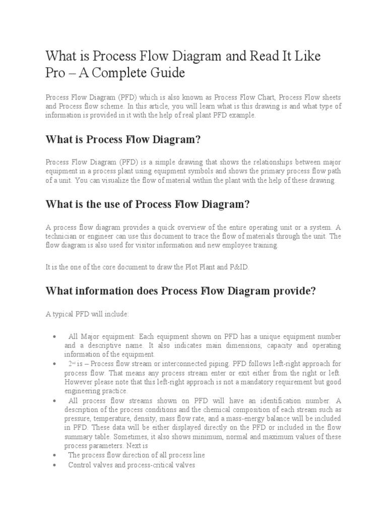What Is Process Flow Diagram | PDF | Pump | Valve