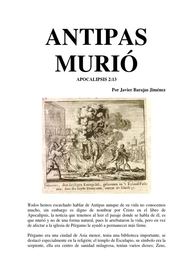 Antipas Murio | PDF | Libro de revelación | Jesús