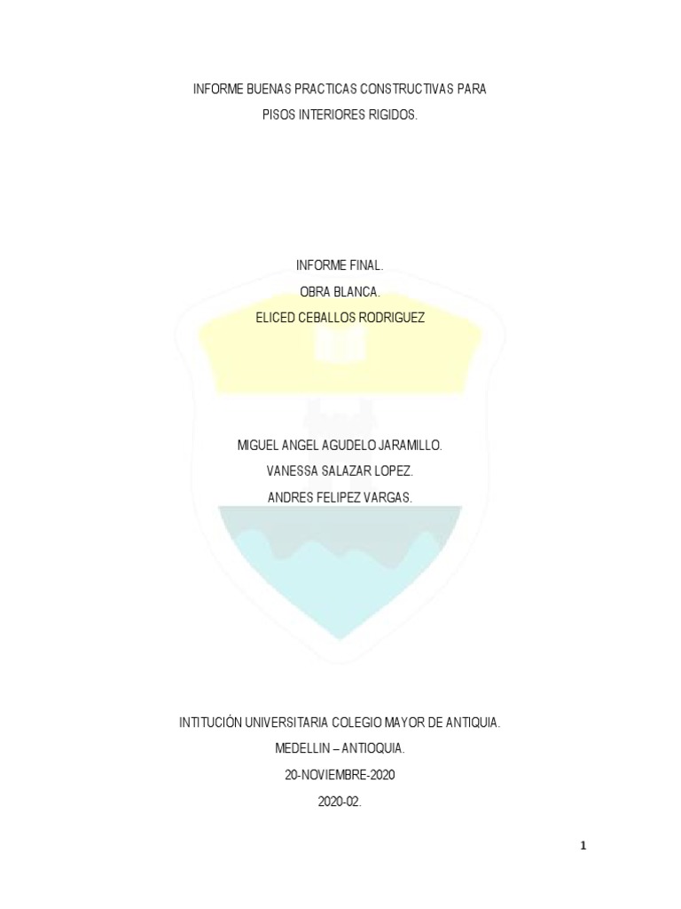 Informe Buenas Practicas Constructivas | PDF | Hormigón | Loseta