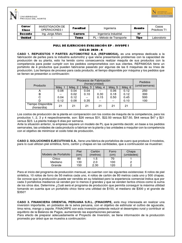 Pull de Ejercicios Examen Ep - Invope I | PDF | Mango | Inventario