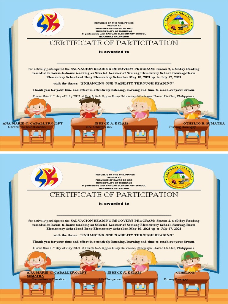Certificate of Participation: Is Awarded To | PDF | Applied Psychology ...