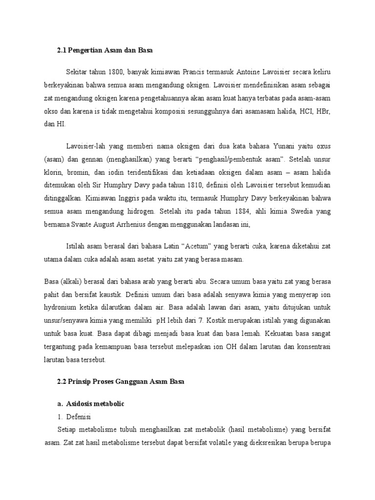 Sejarah dan Prinsip Asam Basa | PDF | Memasak, Makanan, & Anggur ...