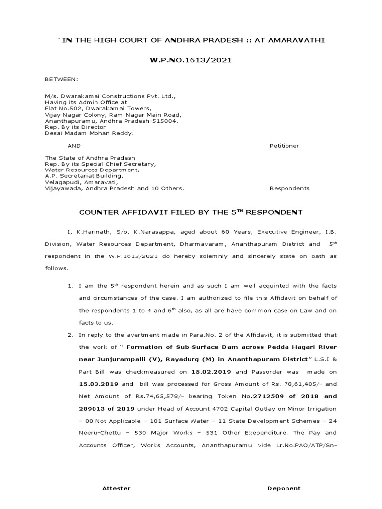 Finalised Counter Affidavit-1 | Download Free PDF | Common Law