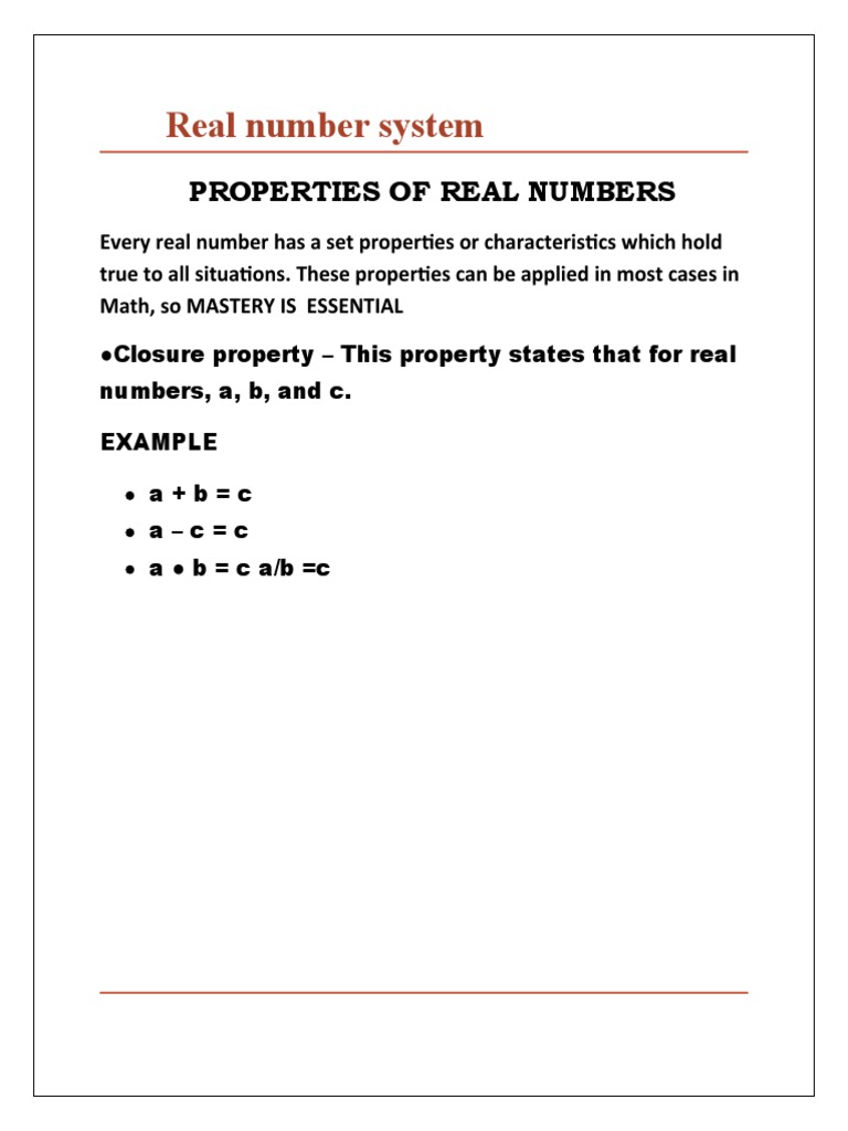 Real Number System | PDF | Teaching Methods & Materials | Computers