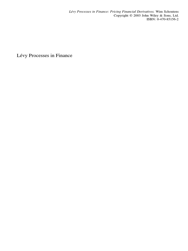 Levy Process in Finance | PDF | Option (Finance) | Black–Scholes Model