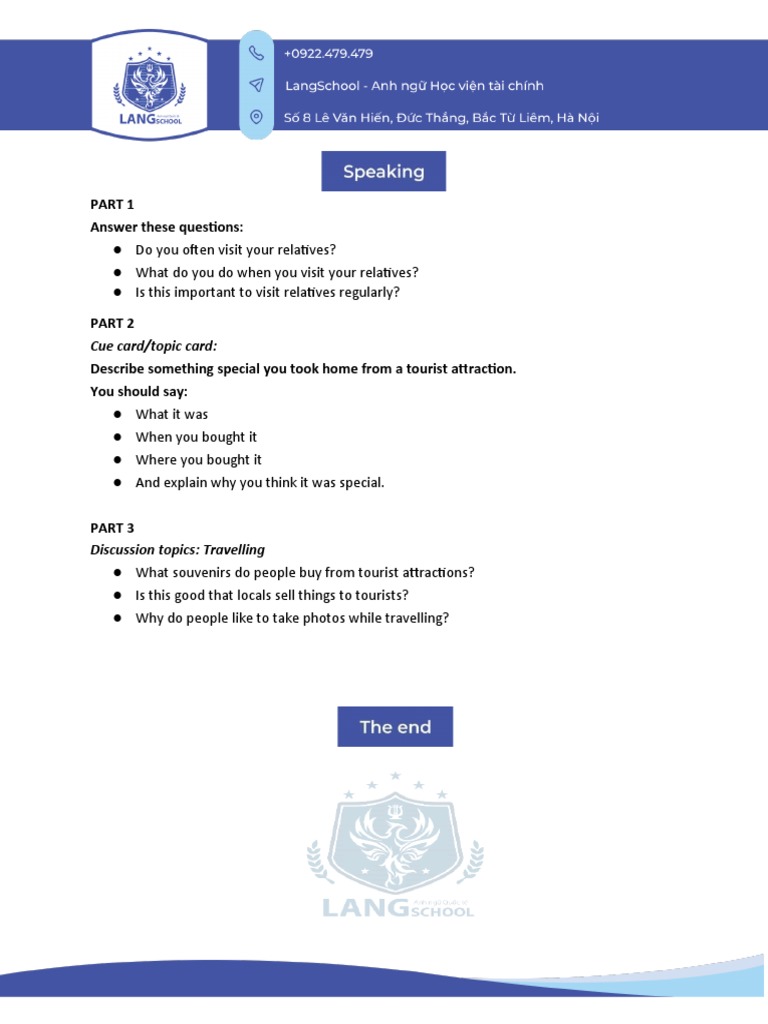 Answer These Questions:: Cue Card/topic Card | PDF
