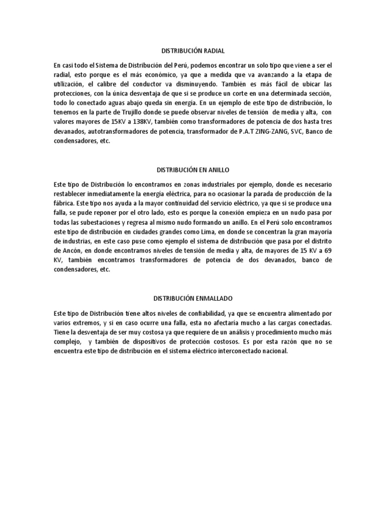 Distribución Radial | PDF | Transformador | Ingenieria Eléctrica