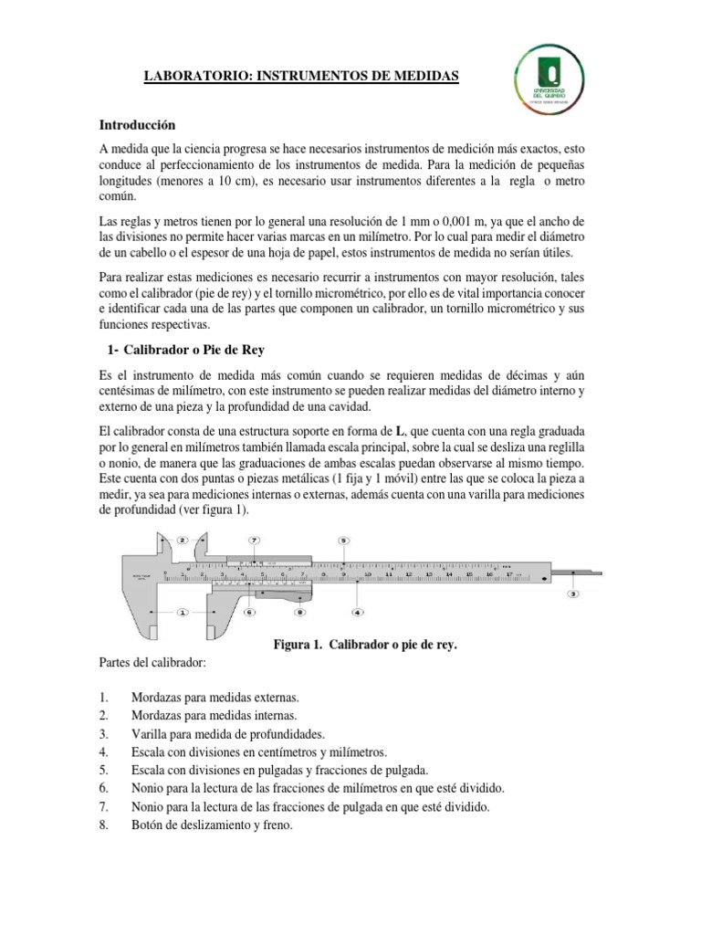 Guia - Lab 1. INSTRUMENTOS DE MEDIDA | PDF | Herramientas