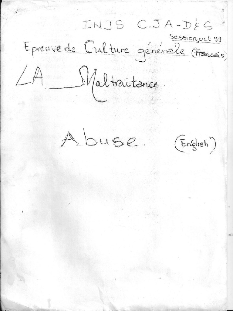 CJA PAEPS INJS Culture Generale 1999 | PDF