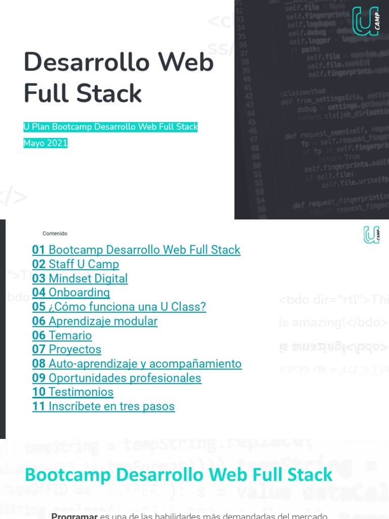 U Plan Desarrollo Web Full Stack | PDF