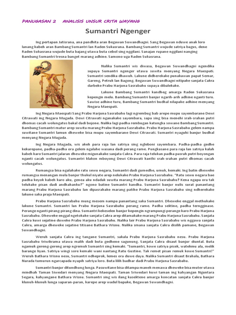 Analisis Unsur Crita Wayang-1 | PDF