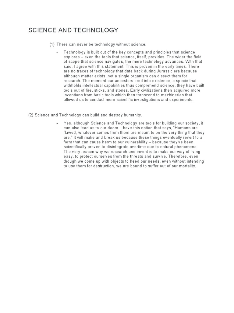 Science and Technology | PDF | Social Science
