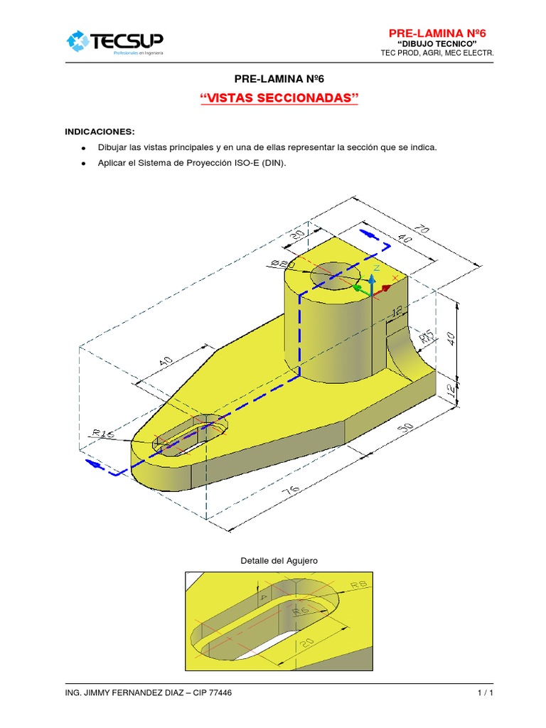 Pre Lamina 6 - Vistas Seccionadas | PDF