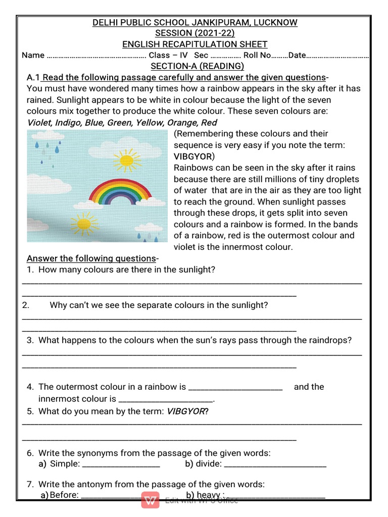 Recapitulation Sheet 06.04.21 | PDF