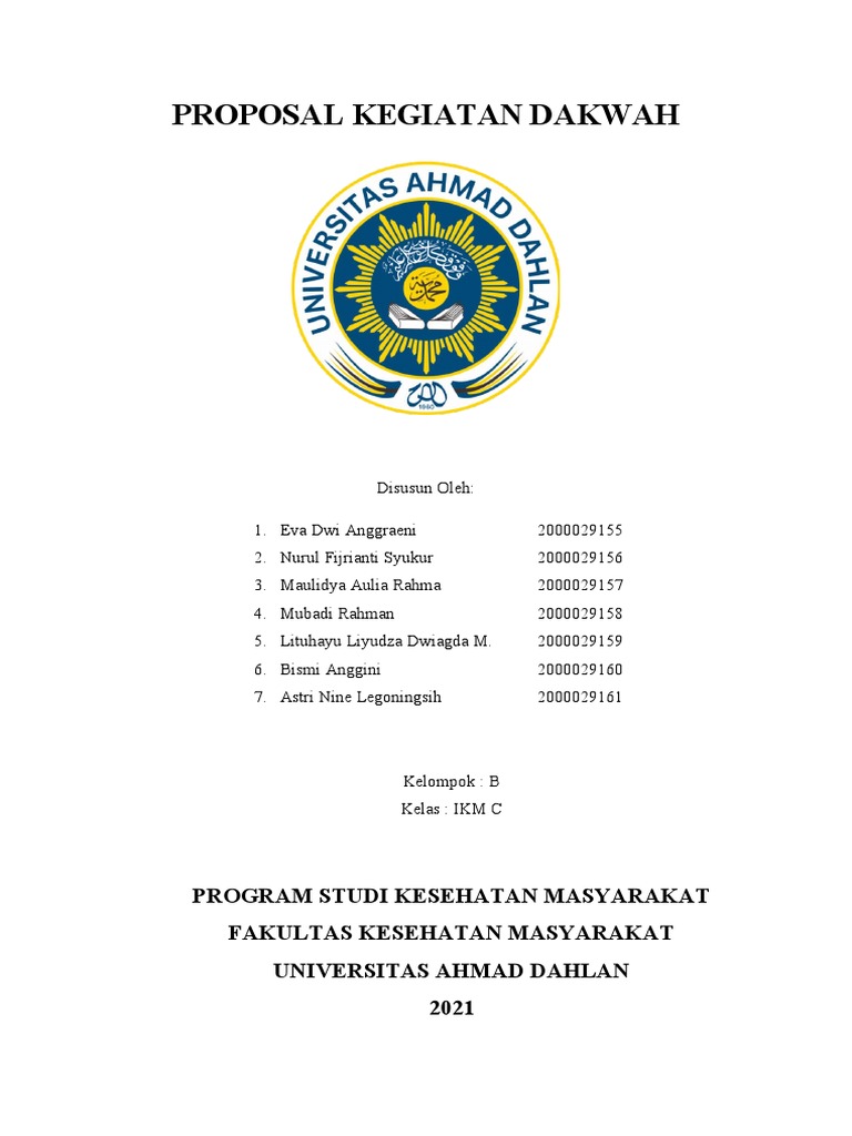 PROPOSAL KEGIATAN DAKWAH - Kelompok B - IKM C | PDF