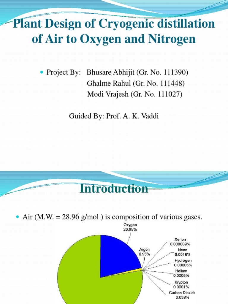 Plant Design of Cryogenic Distillation of Air To Oxygen and Nitrogen ...
