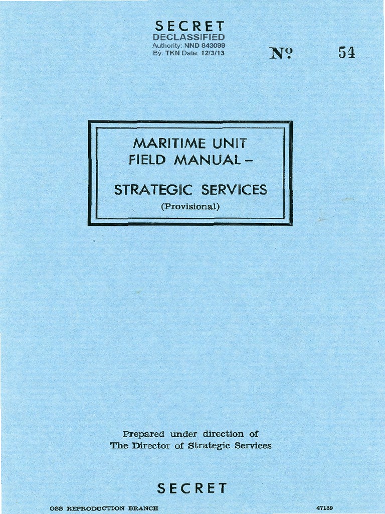 OSS Maritime Unit Field Manual No 7 | PDF | Office Of Strategic ...