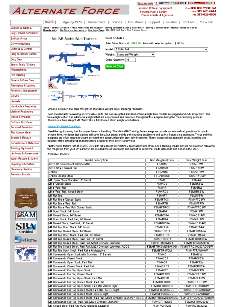 M4 - M16 - AR Type Blue Training Guns | PDF | Personal Weapons | Hazards