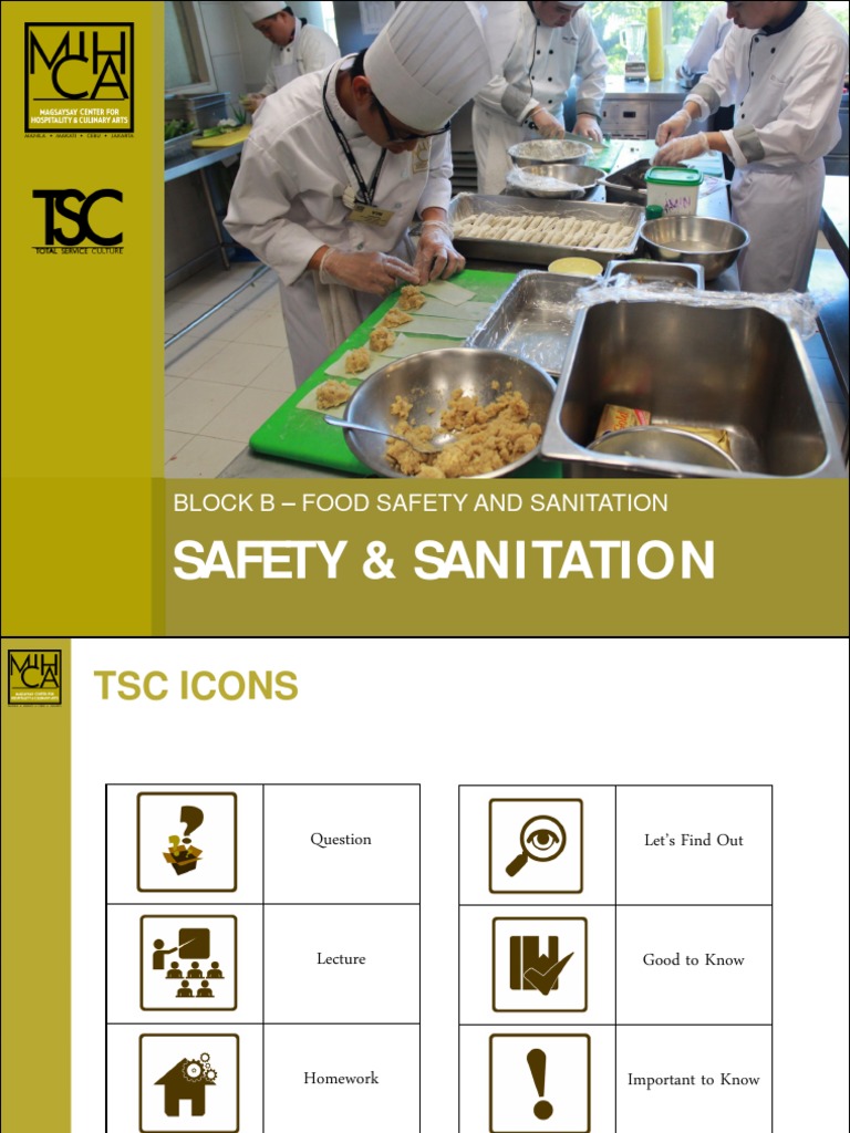 Block B - Food Safety and Sanitation | PDF | Foodborne Illness | Dishwasher