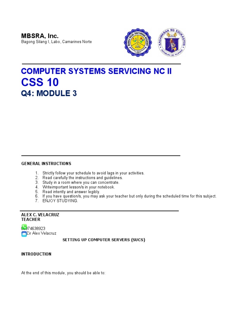 CSS G10 - Module 15 - To Print | PDF | Internet Protocol Suite ...