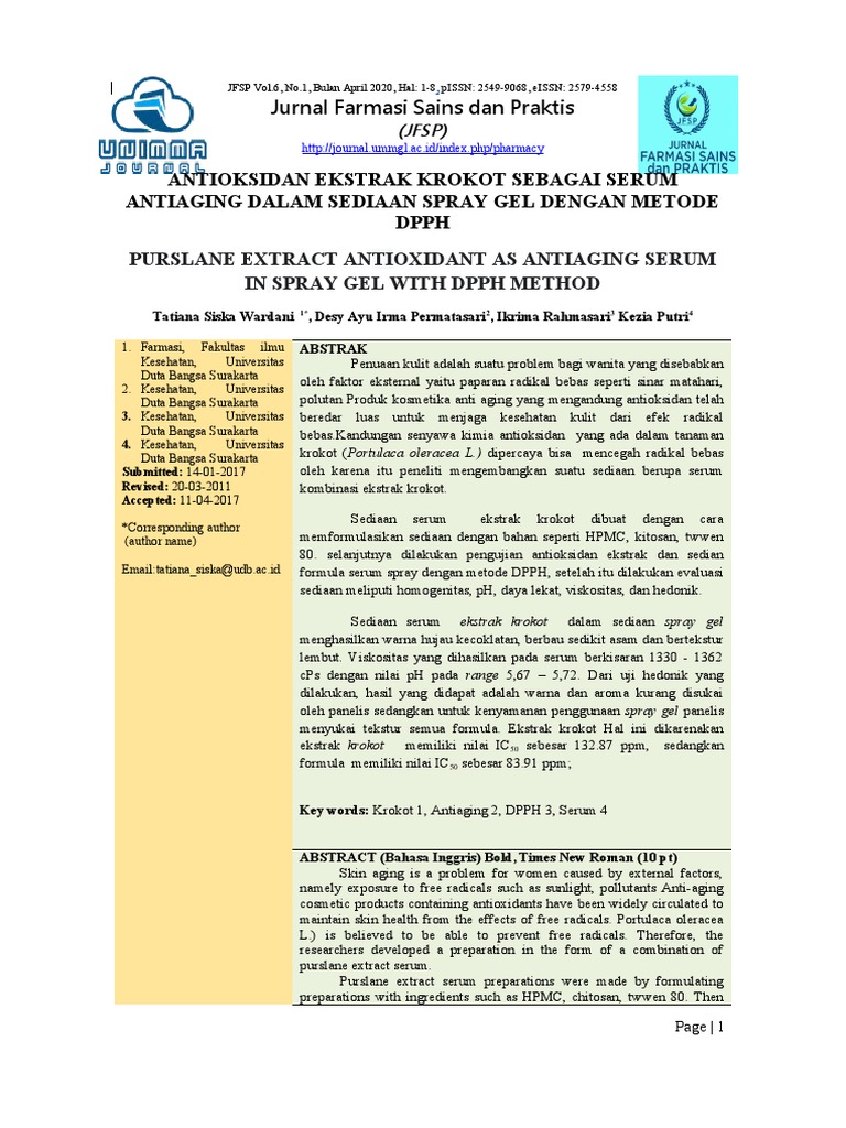 New 2020 Template JFSP | PDF